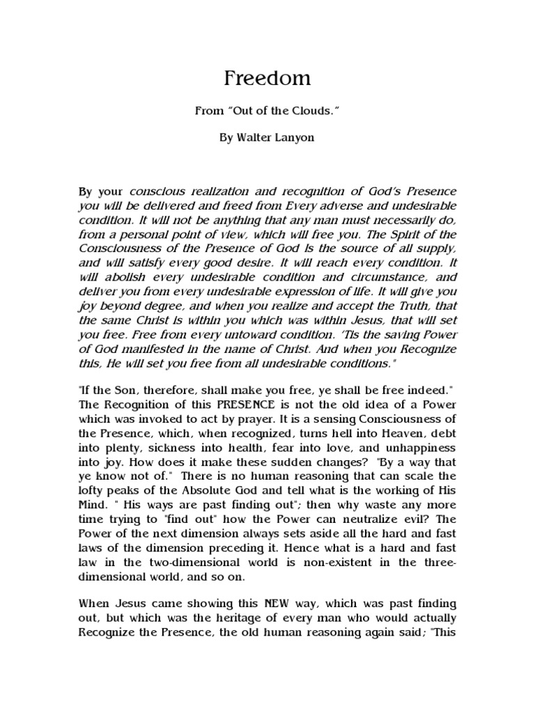 Freedom | PDF | God | Jesus