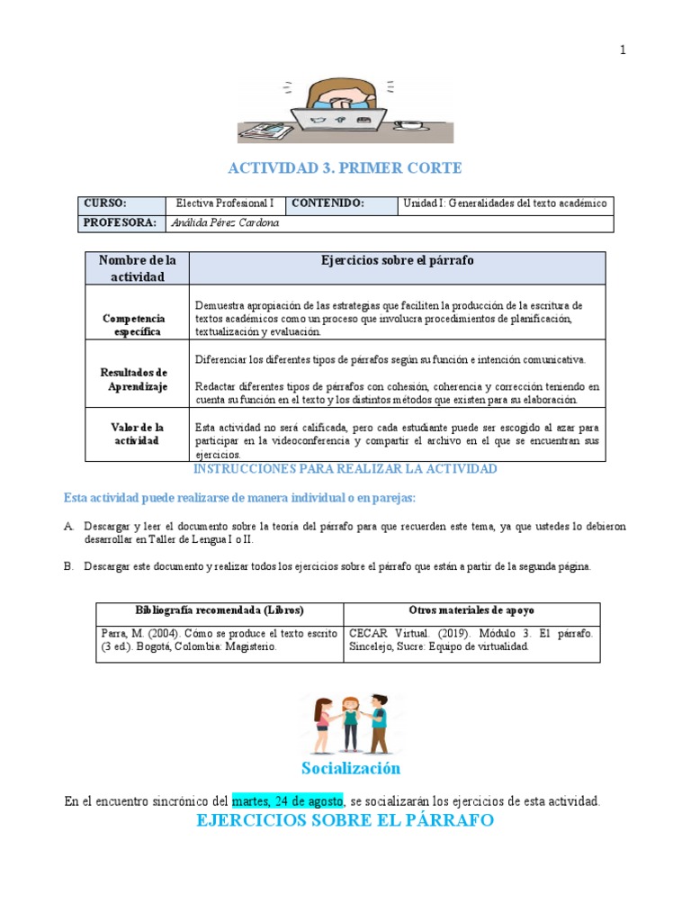Actividad 3. Ejercicios Sobre El Párrafo - Realizado | PDF | Párrafo