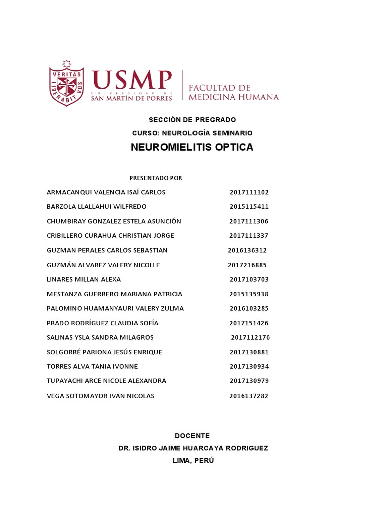 Neuromielitis Óptica: Una Revisión Integral del Trastorno ...
