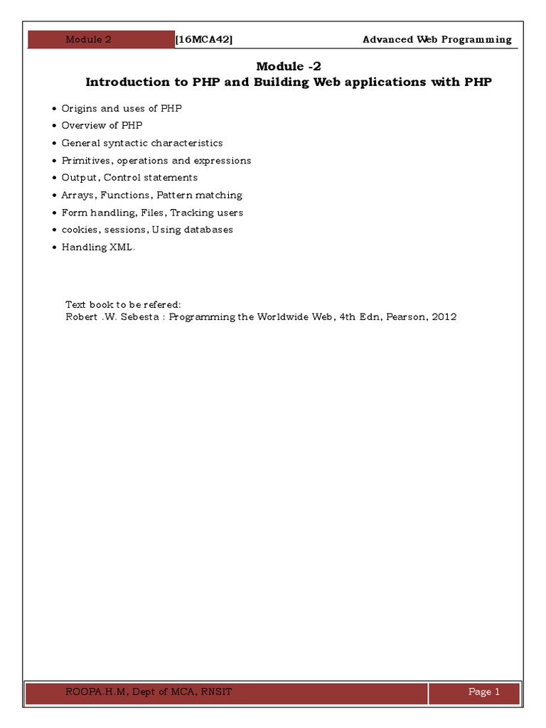 AWP Module2 PHP | PDF | Php | Variable (Computer Science)