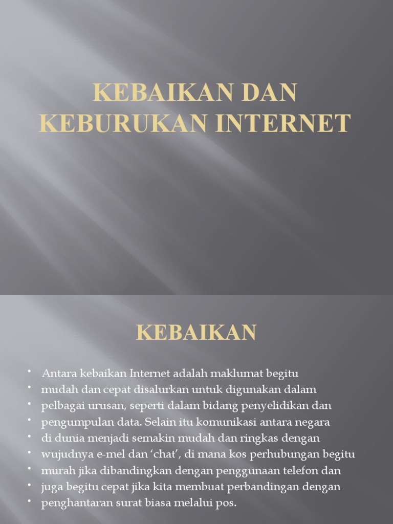 Kebaikan Dan Keburukan Internet | PDF