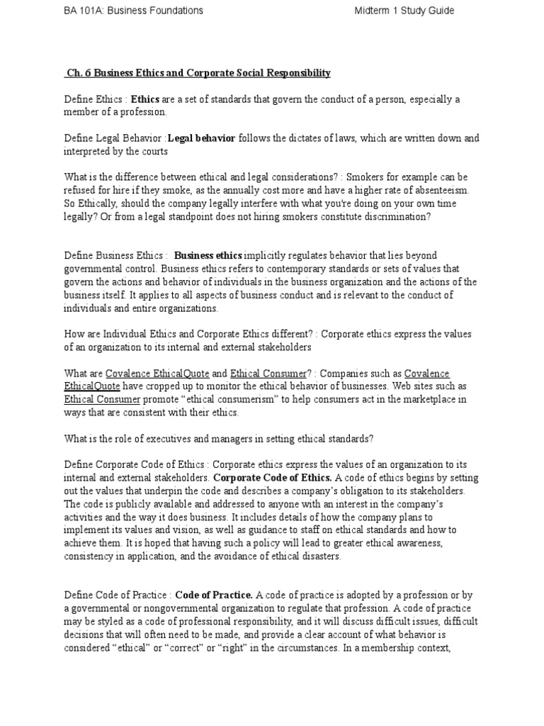 BA 101A - Midterm 2 Study Guide | PDF | Limited Liability Company | S ...