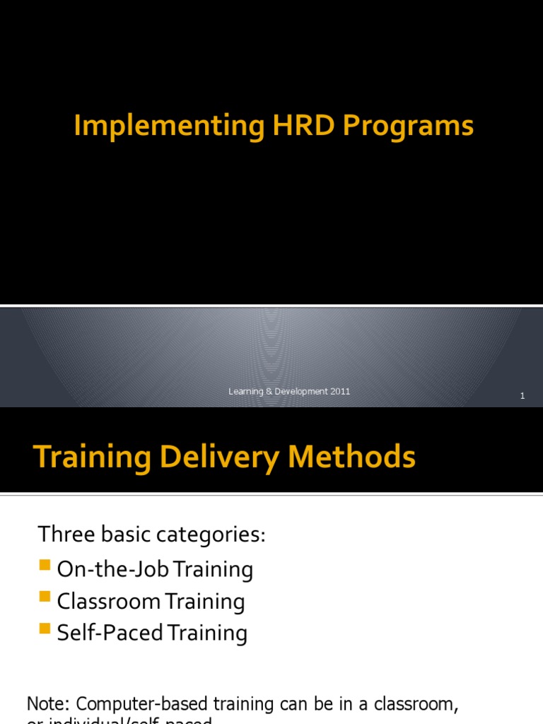 Implementing HRD Programs: Learning & Development 2011 1 | PDF | Educational Technology | Mentorship