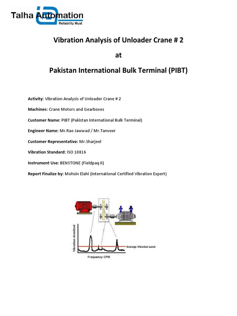 Vibration Analysis Report OCT 2020 For Unloader Crane No 2 | PDF ...