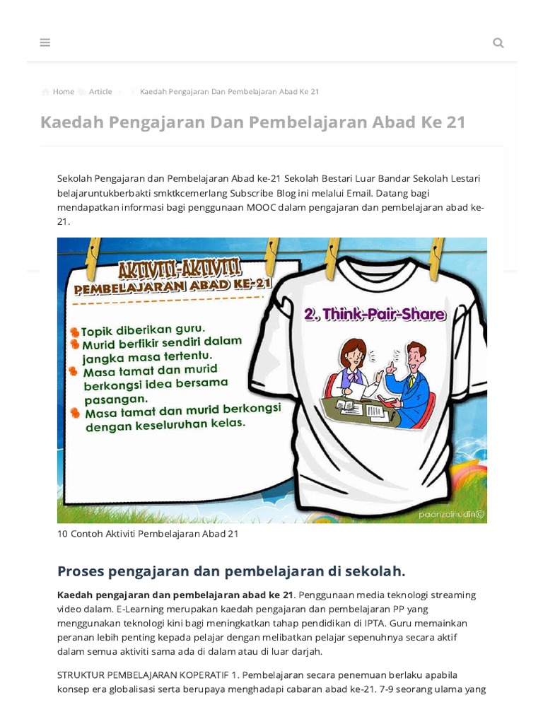 Kaedah Pengajaran Dan Pembelajaran Abad Ke 21 | PDF