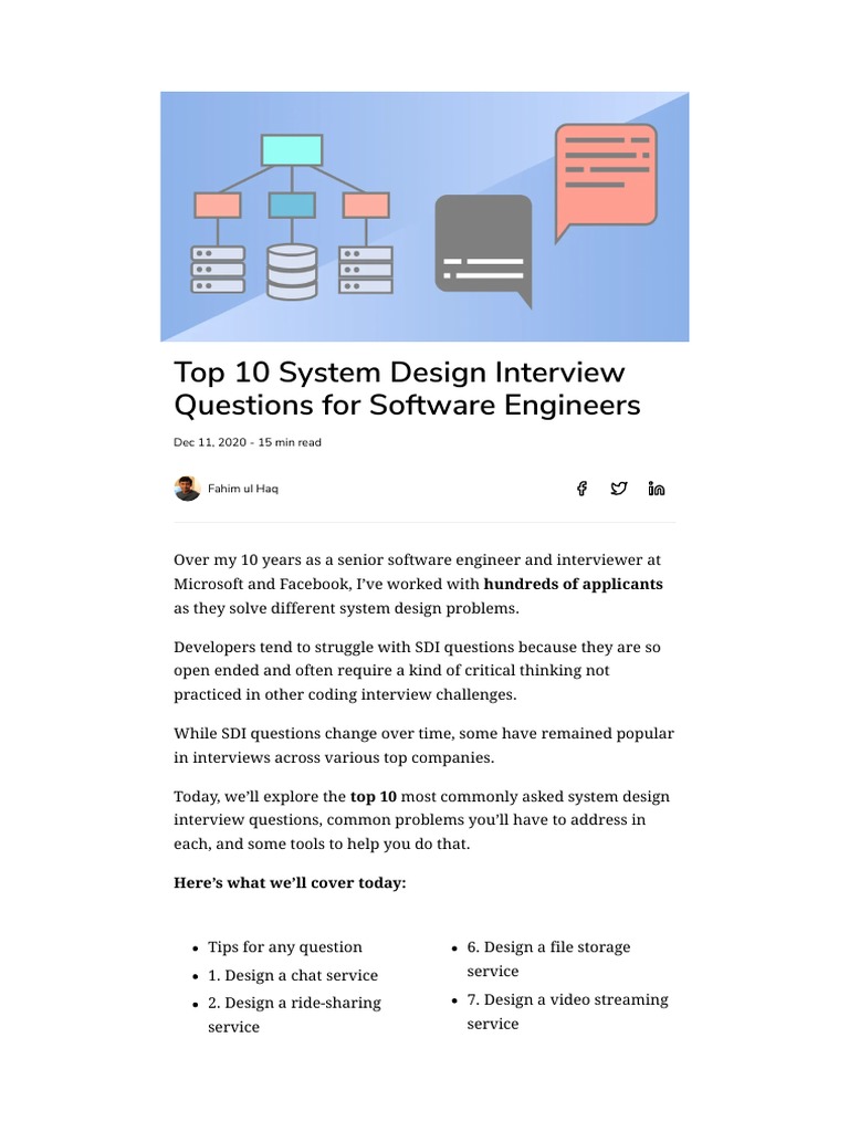 Educative Top 10 System Design | PDF | Tag (Metadata) | Streaming Media
