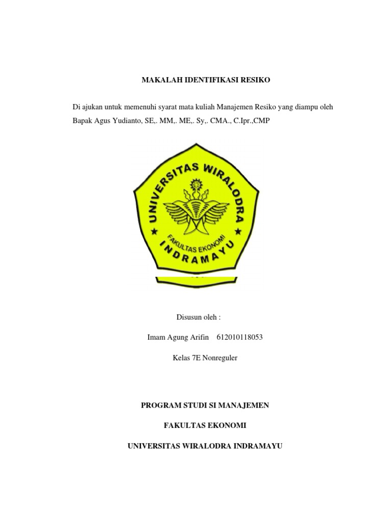 Tugas Makalah MNJ Resiko | PDF