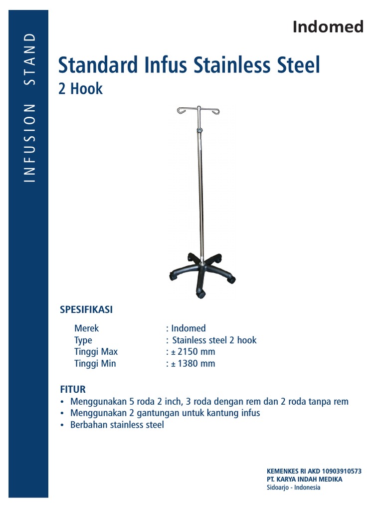 Tiang Infus Stainless Steel 2 Hook | PDF