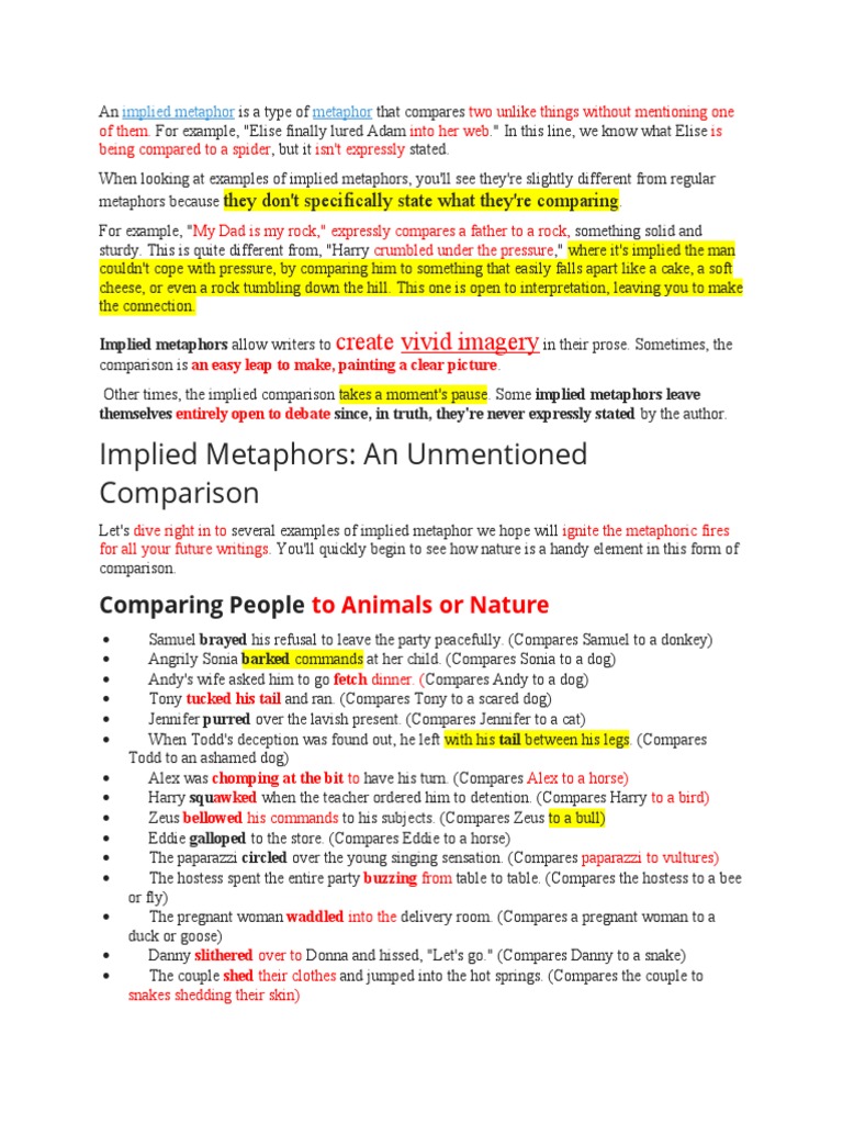 Metaphor 1 | PDF | Metaphor | Concept