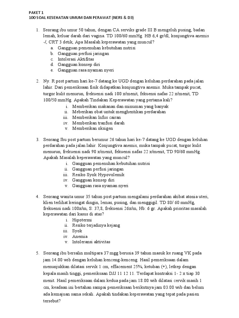 100 SOAL LATIHAN SKB Ners | PDF