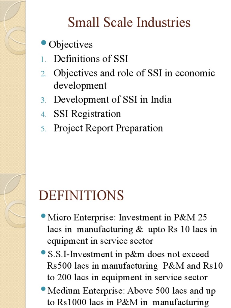 Overview of Small Scale Industries in India | PDF | Supplemental ...