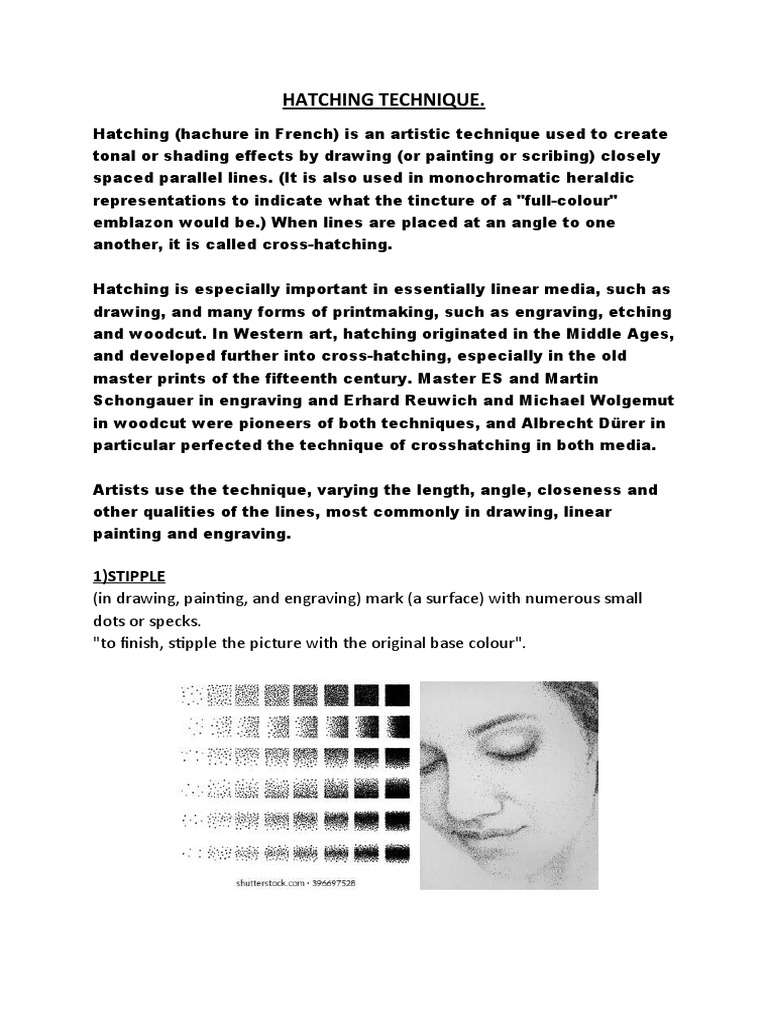 Hatching Technique Guide - Artistic Shading Method | PDF