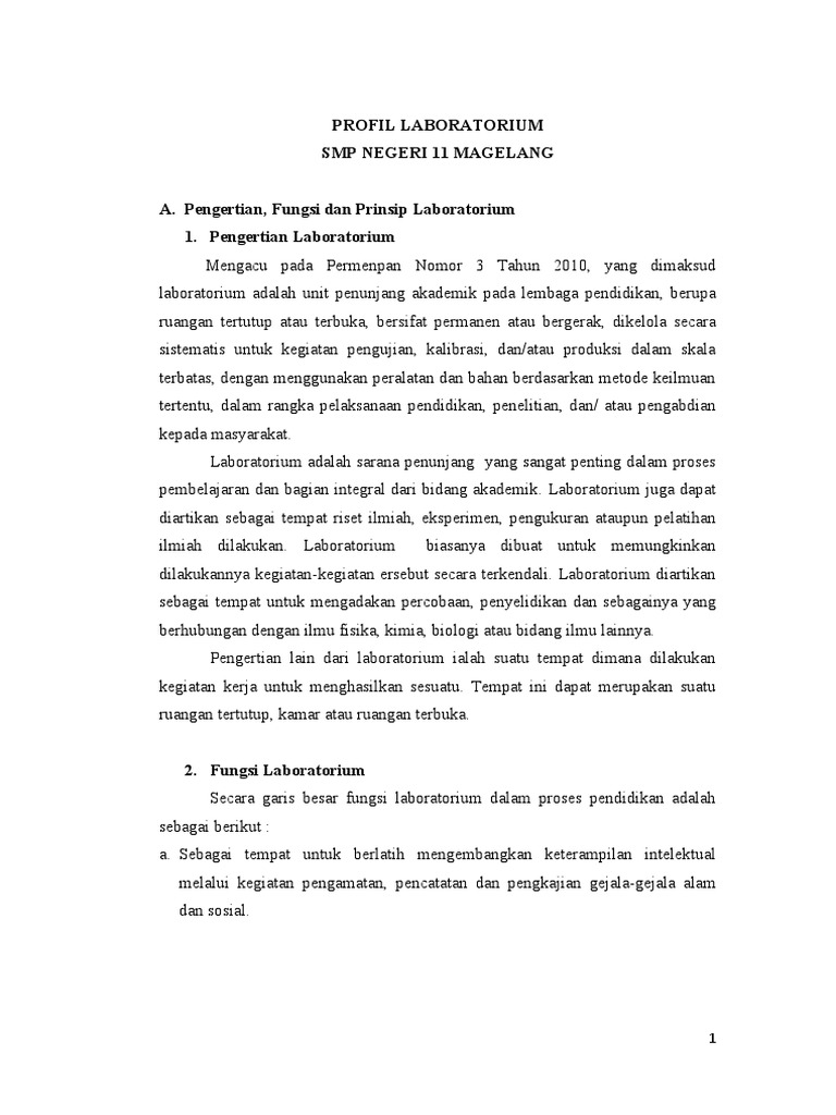 Profil Laboratorium | PDF