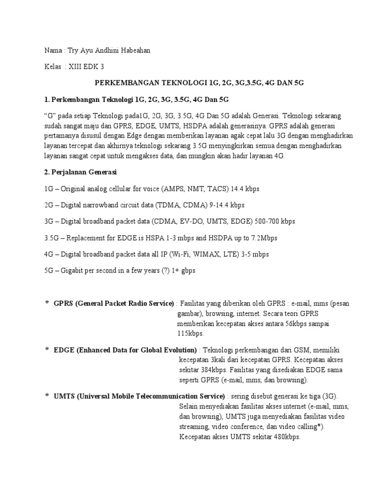 Perkembangan Teknologi 1G - 5G | PDF | Teknologi & Rekayasa