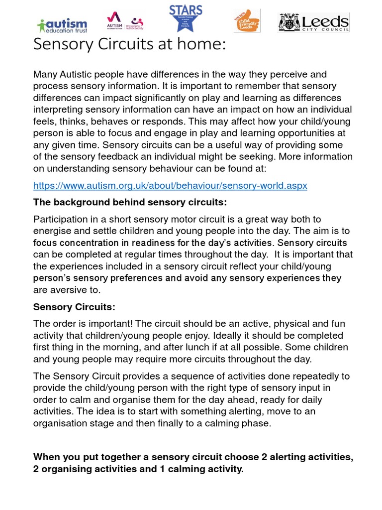 Sensory Circuit Info and Ideas For School and Home | PDF | Perception ...