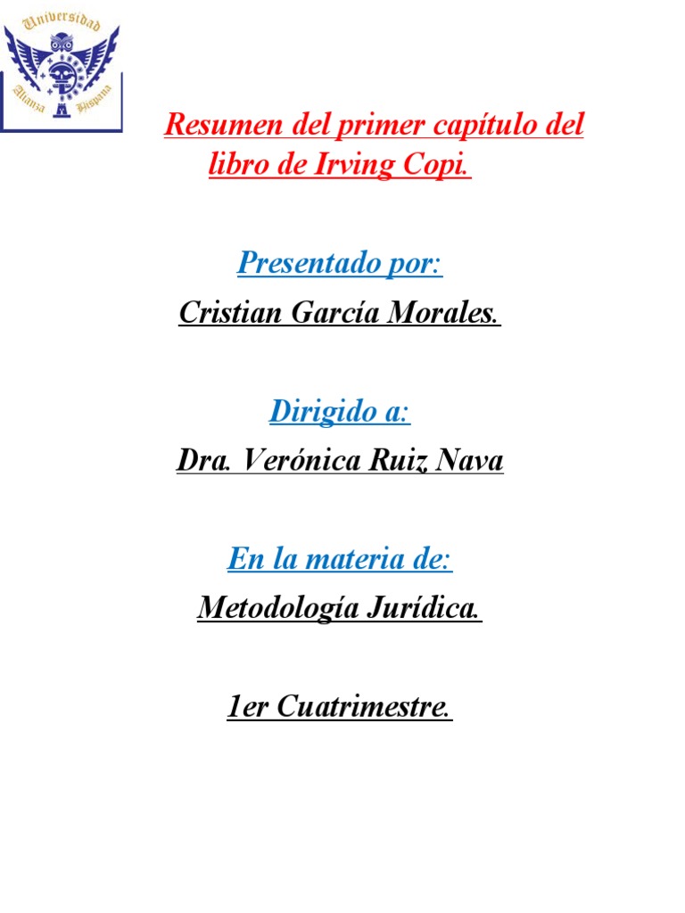 Resumen Copi Cap 1 | PDF | Proposición | Razón