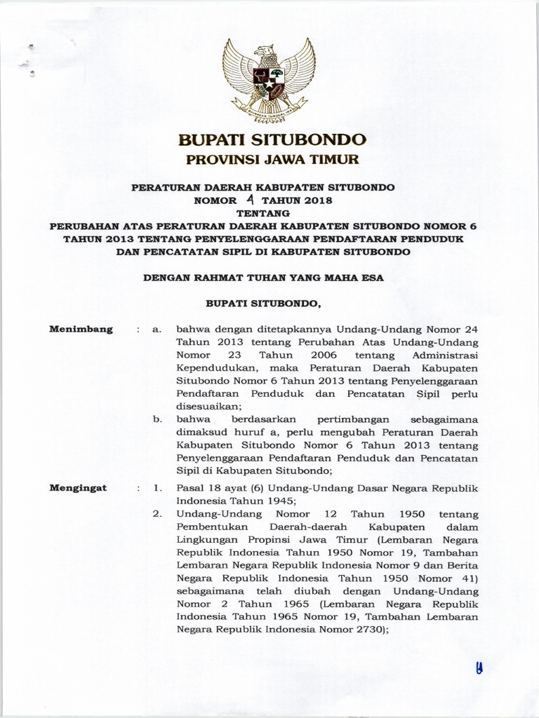 Perda No. 4 TH. 2018 | PDF