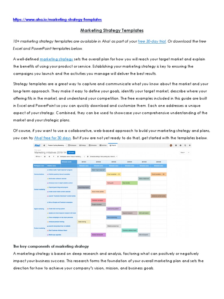 Marketing Plan Template | PDF | Marketing | Marketing Strategy