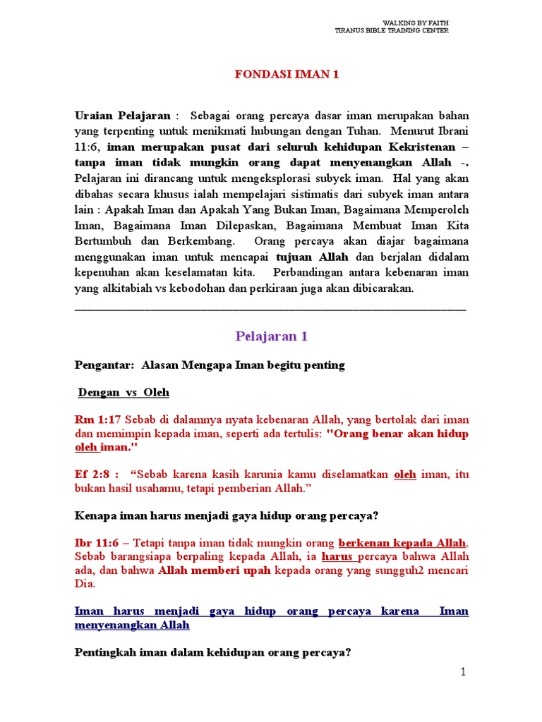 Fondasi Iman Outline - Id | PDF