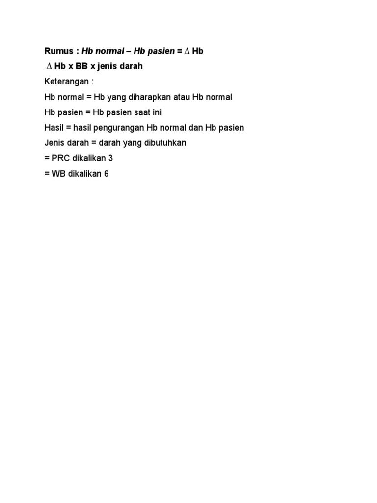 Rumus Transfusi | PDF