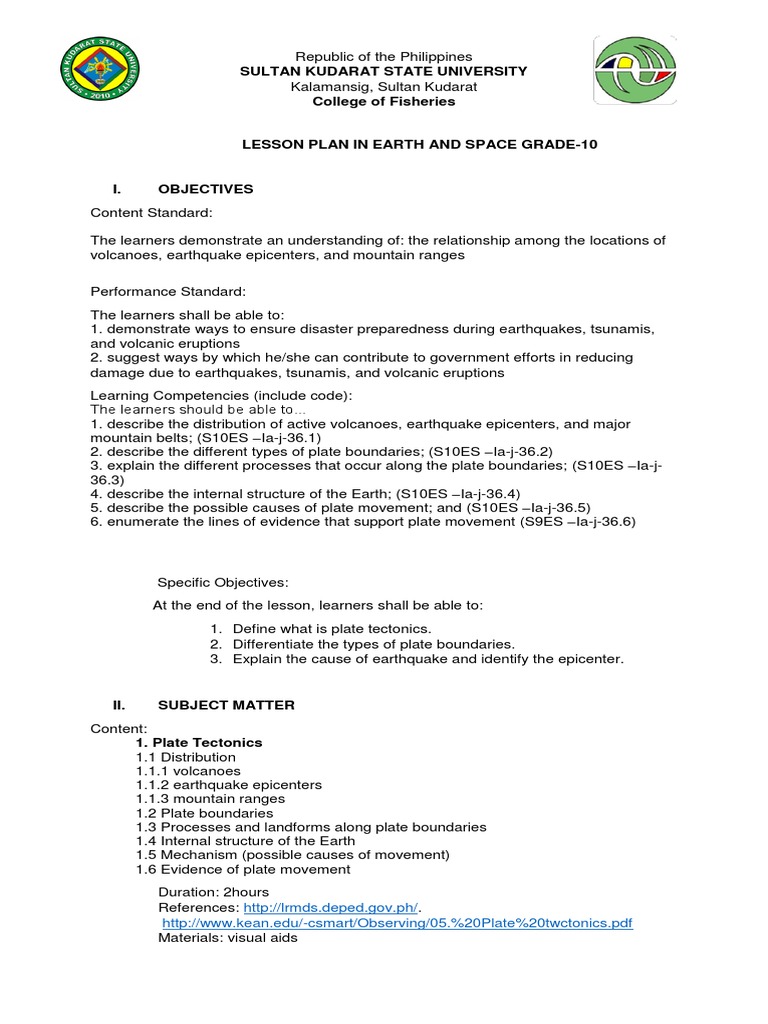 Nemiada - Grade 10 Earth and Space | PDF | Plate Tectonics | Earthquakes