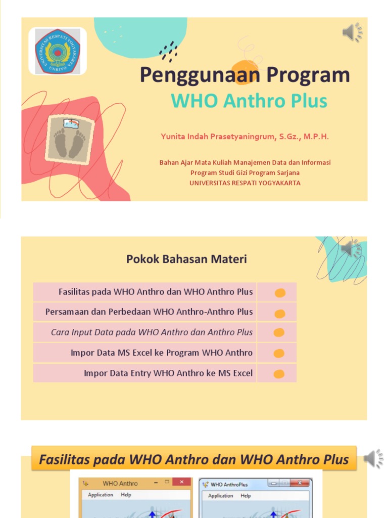MDI-Program WHO Anthro Plus (Yunita Indah) - Ganjil 21-22 | PDF | Pengembangan Diri | Komputer