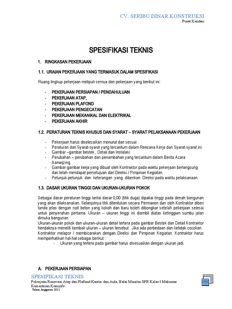 SPESIFIKASI TEKNIS KOMINFO Ok | PDF
