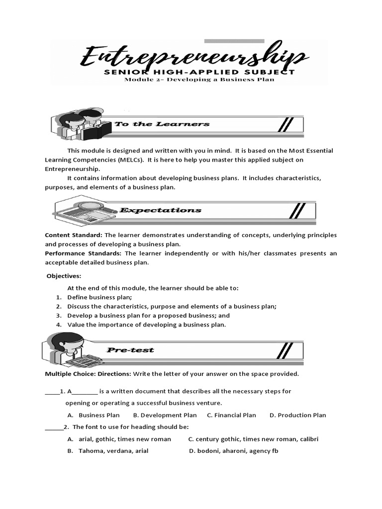 Mastering Business Plans in Entrepreneurship | PDF | Goal | Target Audience