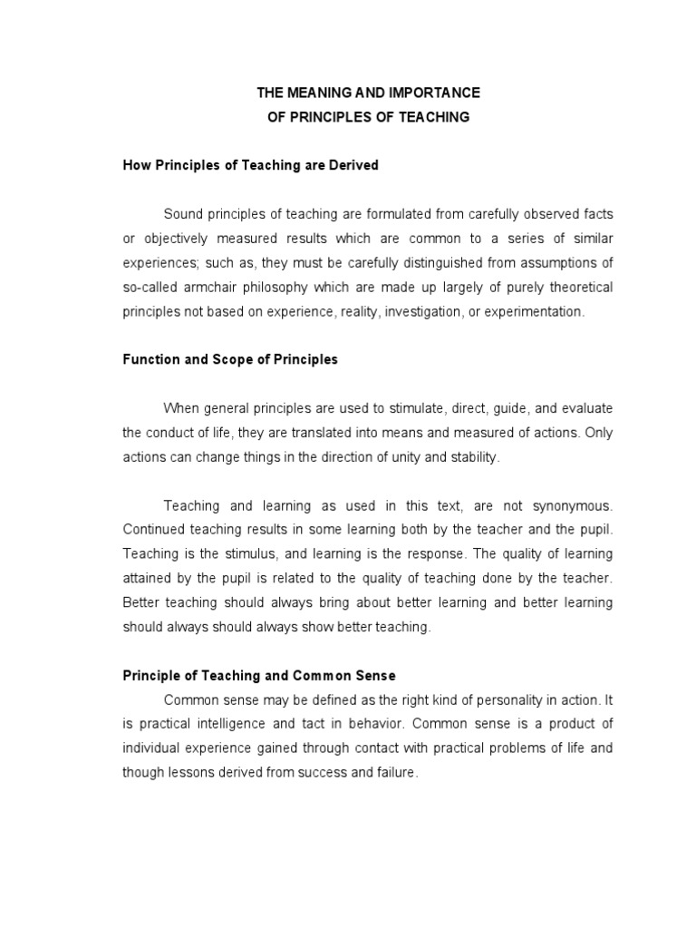 Principles of Effective Teaching | PDF | Learning | Teachers
