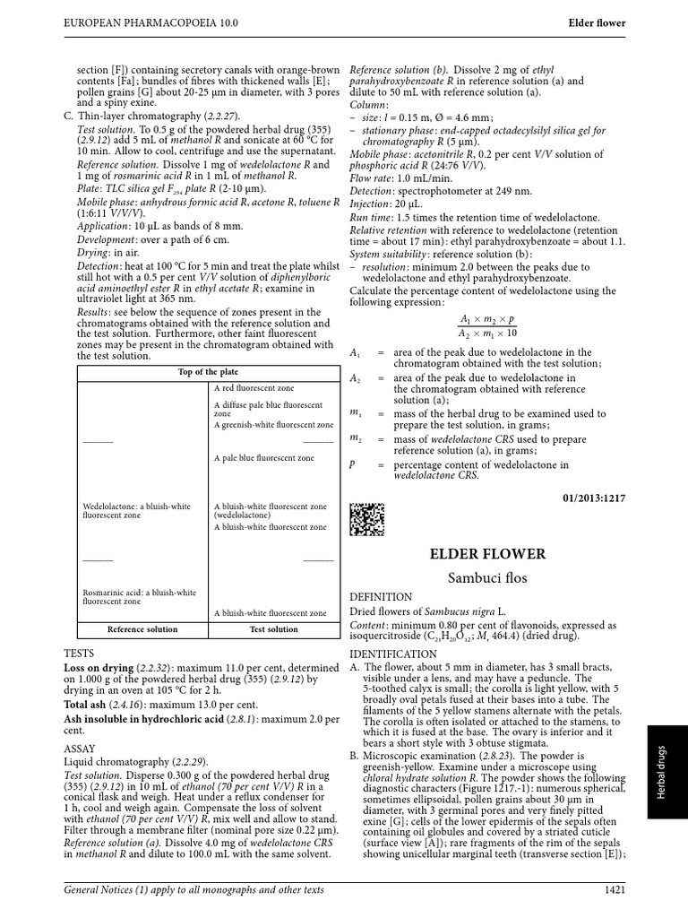 Sambuci Flos | Download Free PDF | Thin Layer Chromatography ...