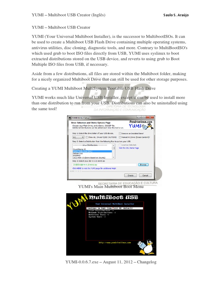 YUMI - Multiboot USB Creator (Inglês) | PDF | Usb Flash Drive | Booting