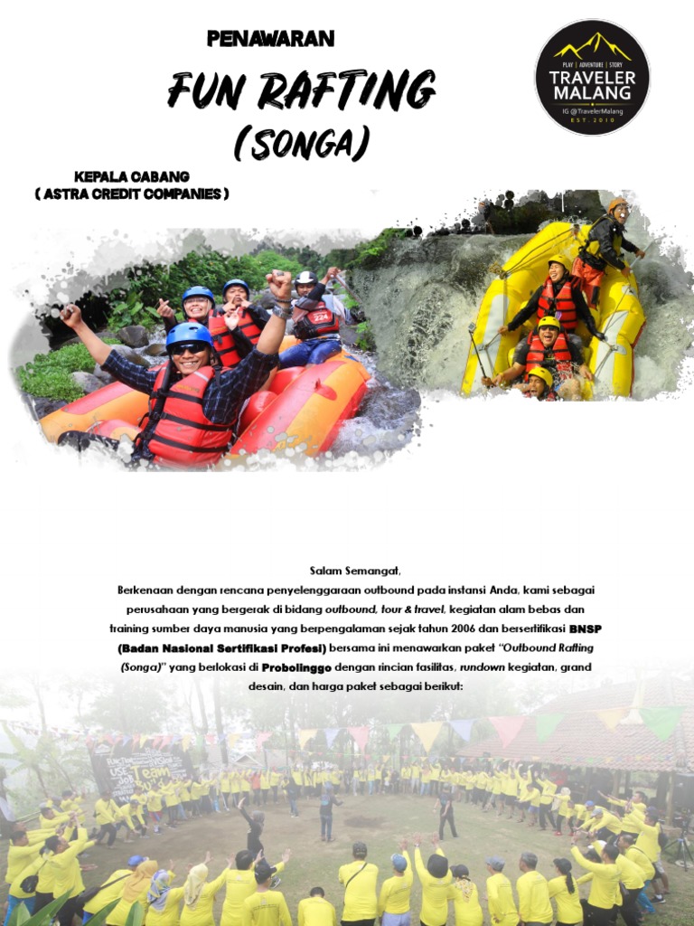 Paket Rafting Songa Probolinggo 2023 | PDF