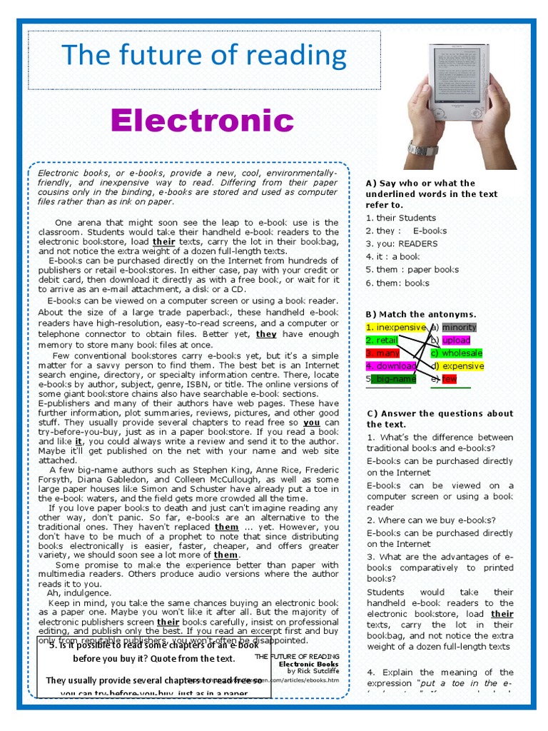 Electronic Books: The Future of Reading | Download Free PDF | E Books ...