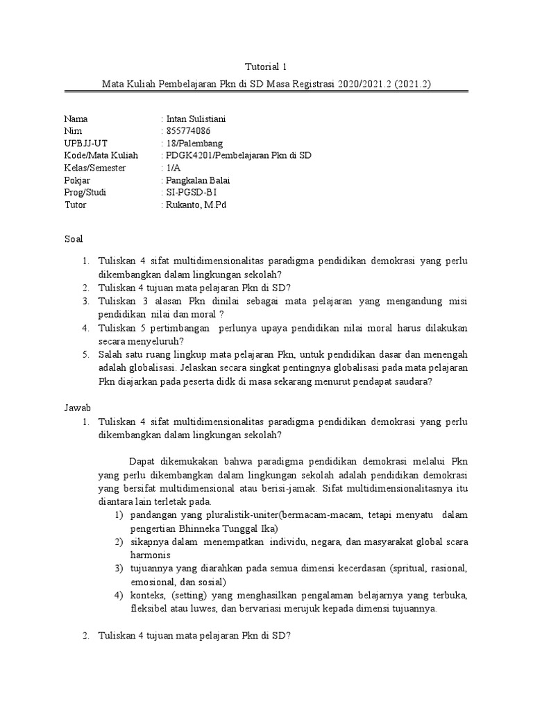 Tutorial 1 PKN | PDF