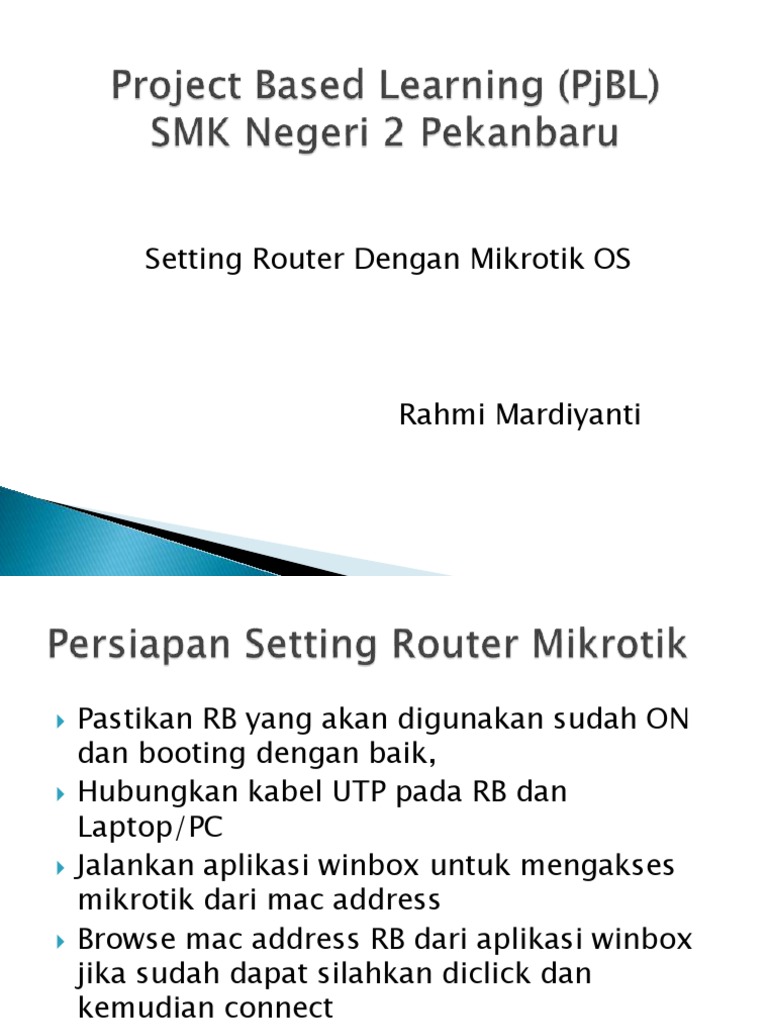 PJBL Setting Router | PDF