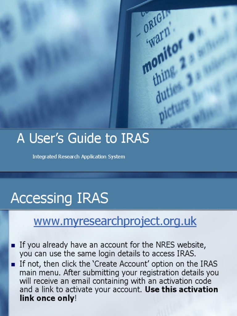 A User's Guide To IRAS: Integrated Research Application System | PDF ...