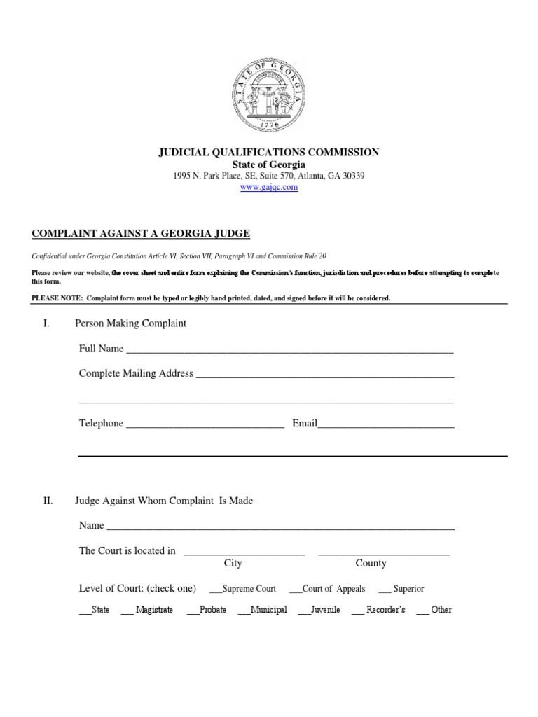 GAJQC Complaint Form | PDF | Politics | Law