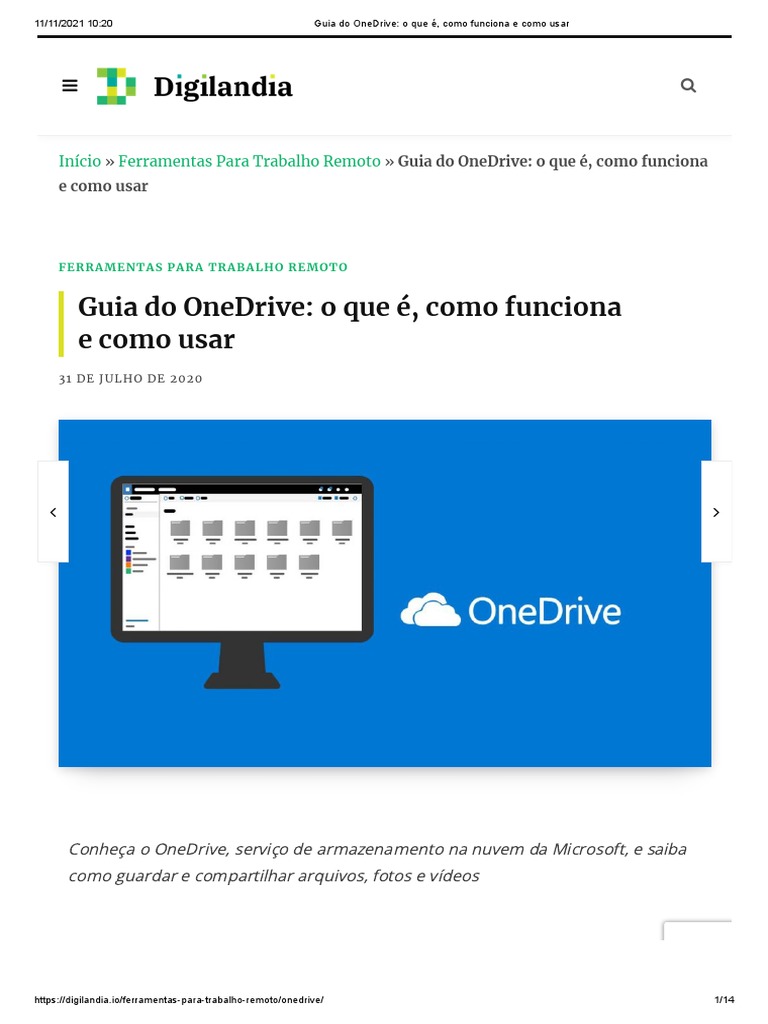 Guia Do OneDrive - o Que É, Como Funciona e Como Usar | PDF ...