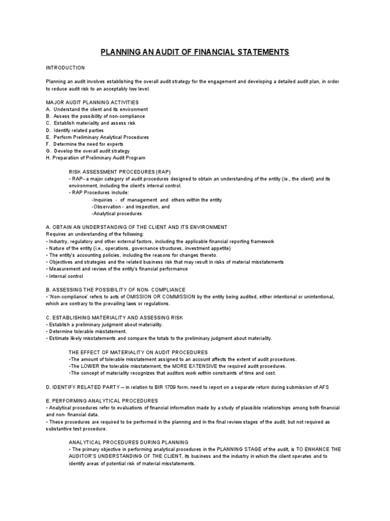 Review of FS Audit in Realtion With Specialized Industries | PDF ...