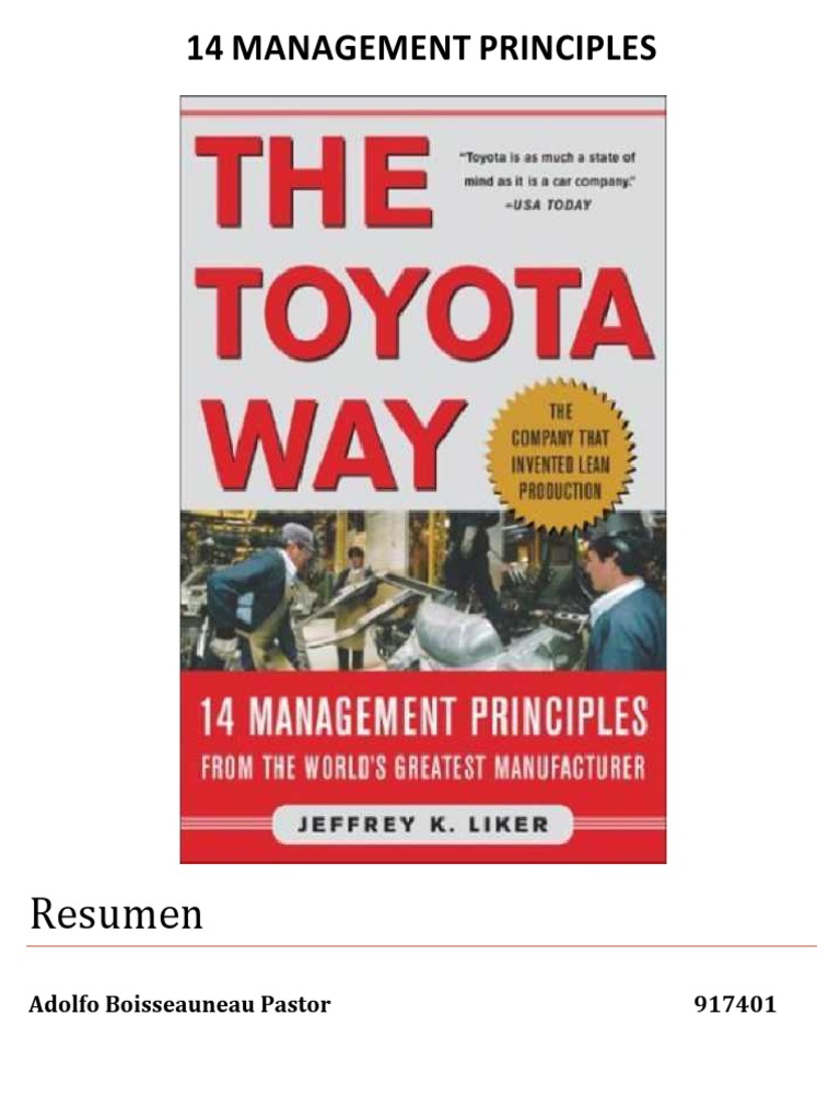 The Toyota Way (Resumen) | PDF | Calidad (comercial) | Toyota