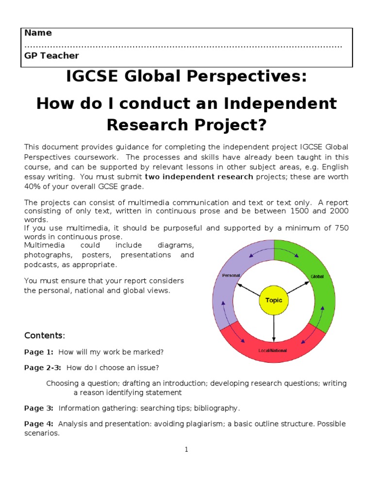 IGCSE Global Perspectives: How Do I Conduct An Independent Research ...