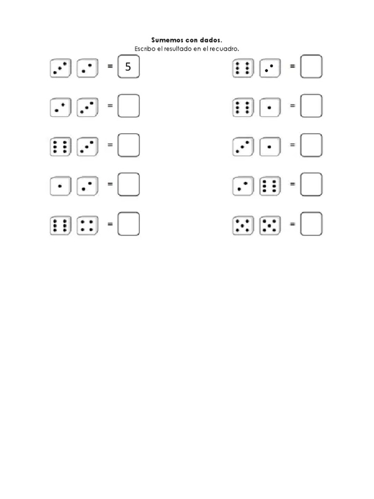 Sumas Con DADOS | PDF