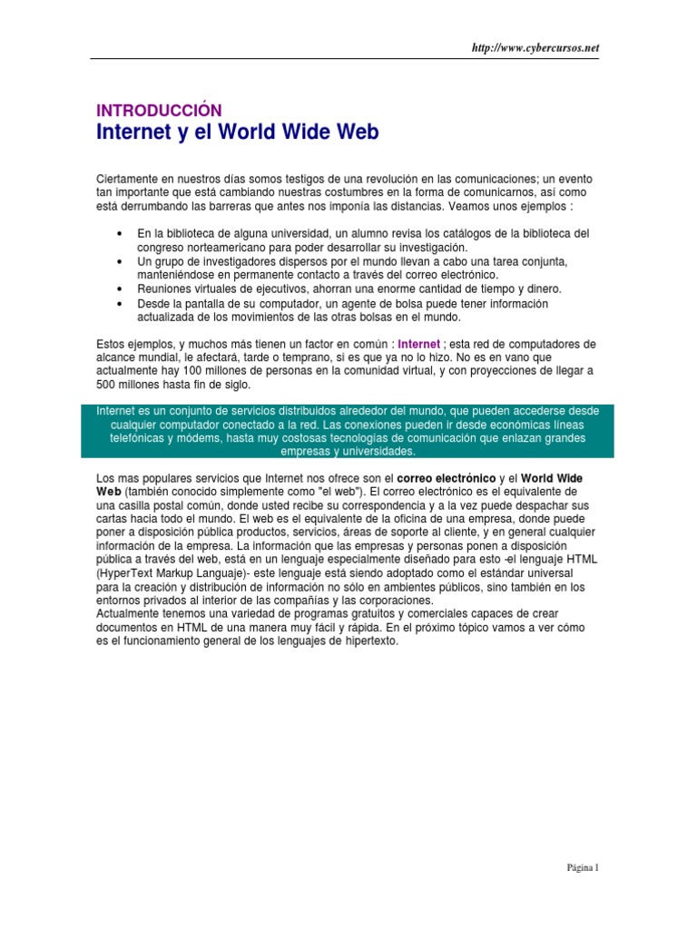 Introducción a HTML y Páginas Web | PDF | HTML | Internet y web