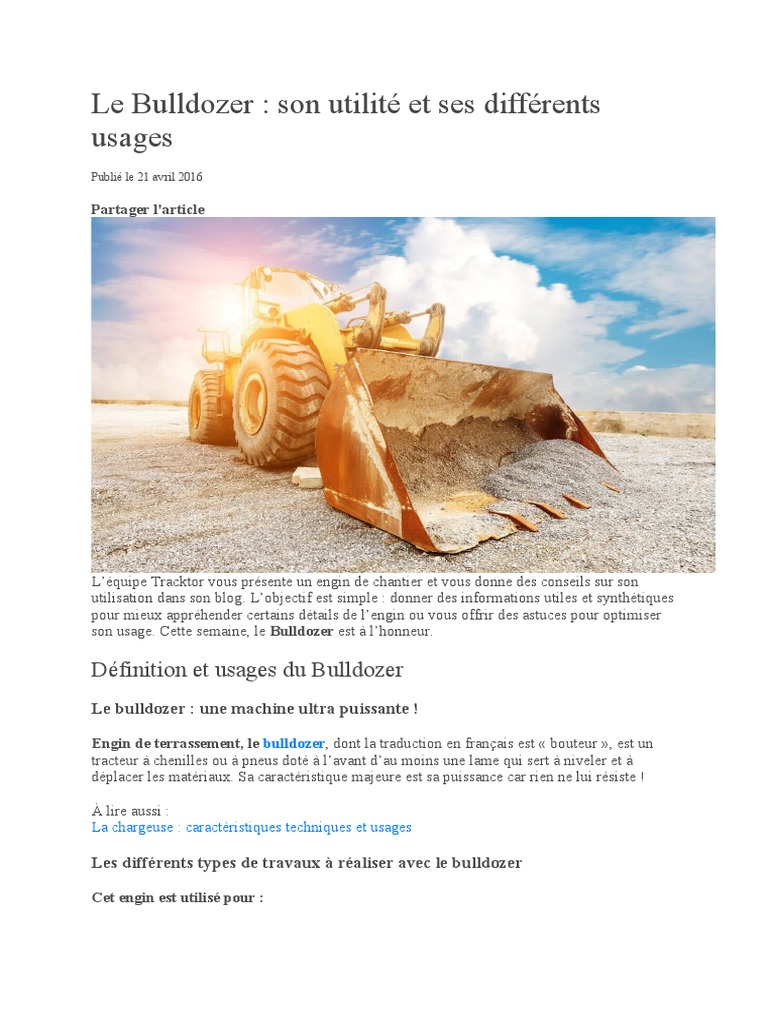 Le Bulldozer | PDF