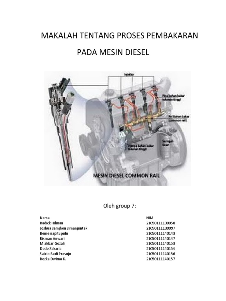 Contoh Makalah Teknik Mesin Proses Pembakaran Pada Mesin Diesel | PDF