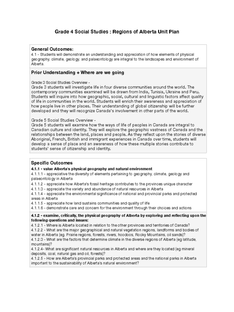 Alberta's Regions: A Grade 4 Overview | PDF | Alberta | Geography