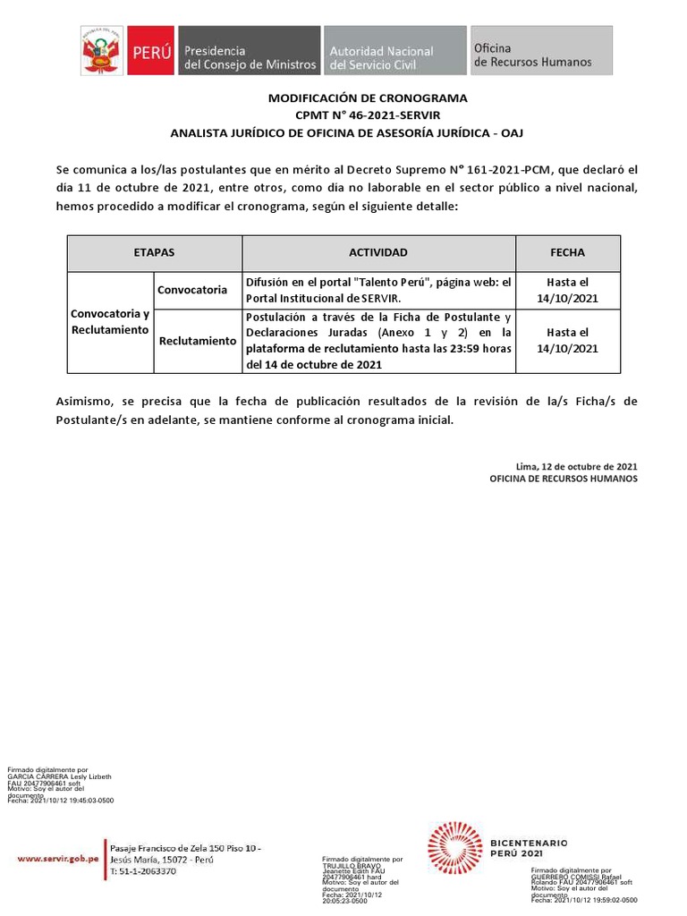 CPMT 2021 46 ModifCronograma | PDF