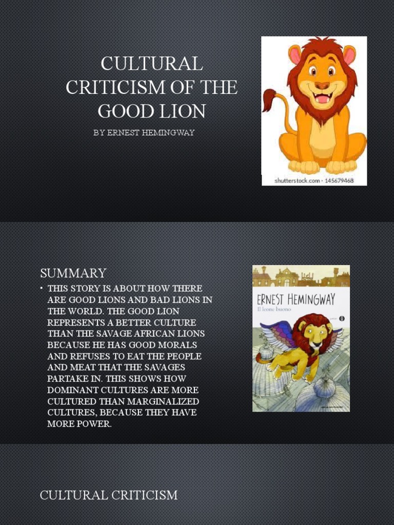 Cultural Criticism of The Good Lion | PDF | Religion & Spirituality