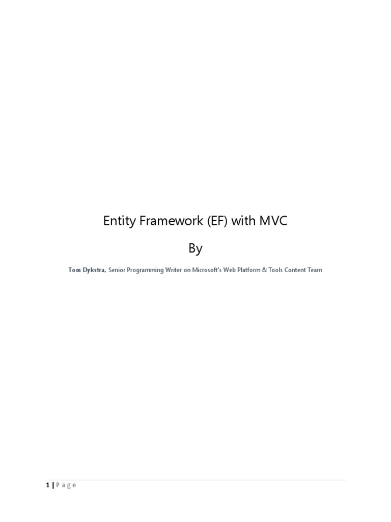 Entity Framework With MVC | PDF | Entity Framework | Databases
