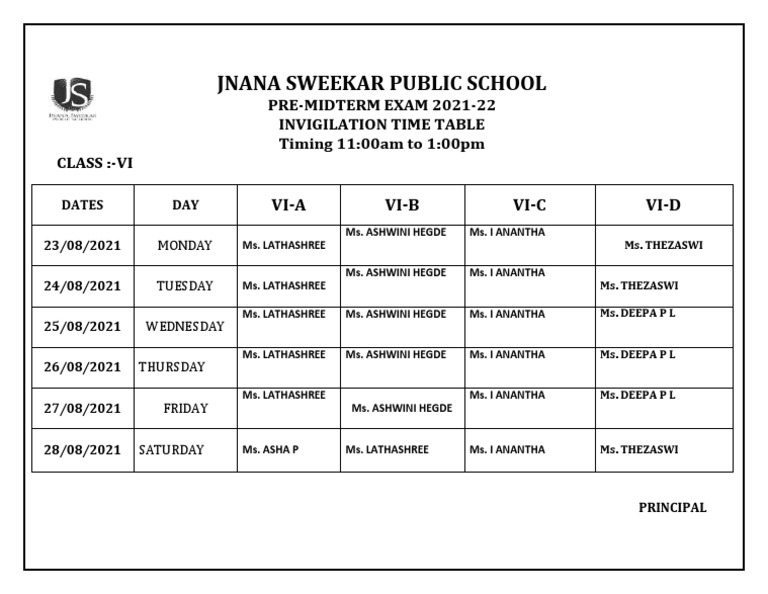 Pre Mid Term Invigilator 1 | PDF